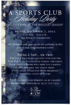 December Events - Private Club Marketing
